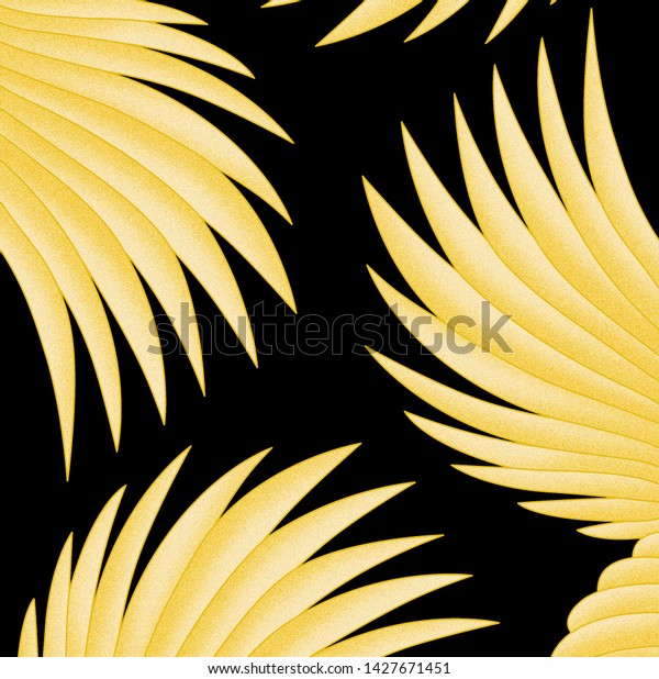 Baroque Feathers Pattern Manual Traced Artwork Stock Illustration ...