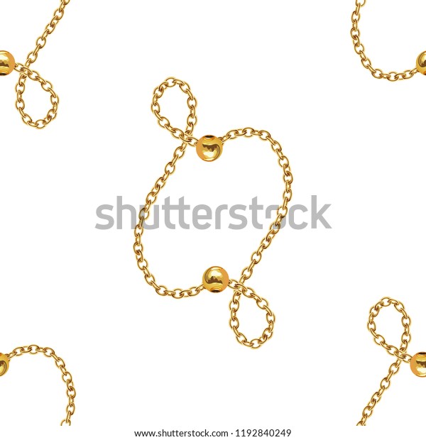Baroque Golden Chain Repeat Pattern Stock Illustration 1192840249