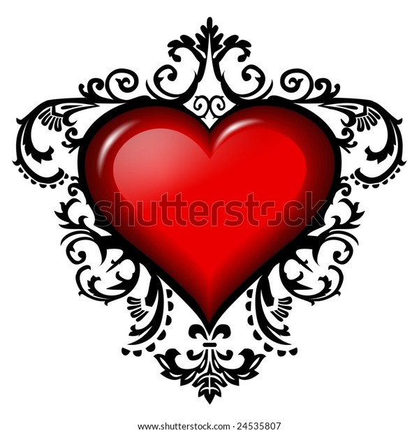 Baroque Heart Stock Illustration 24535807
