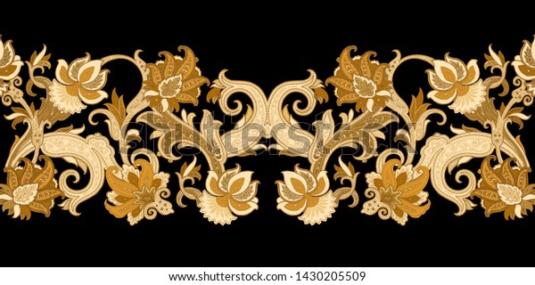 Baroque Print Border Patterns Manually Illustrated Stock Illustration ...