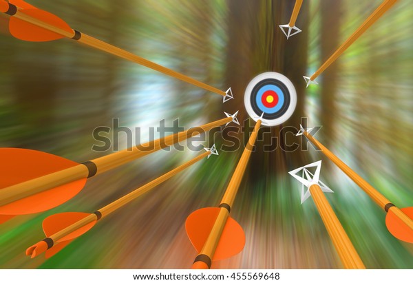 Barrage Arrows Flying Archery Target Blurred Stock Illustration 455569648 Barrage Arrows Flying Archery Target Blurred Stock Illustration 455569648