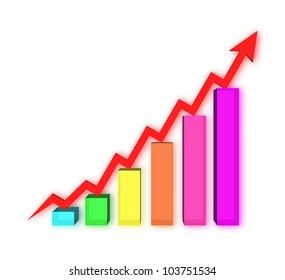Pen Pointing 3d Arrow Bar Graph 스톡 일러스트 117045862 | Shutterstock