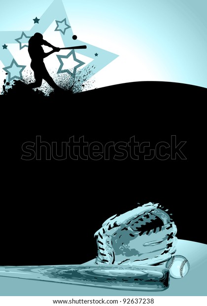 Baseball Batter Background Web Magazine Flyer Stock Illustration ...