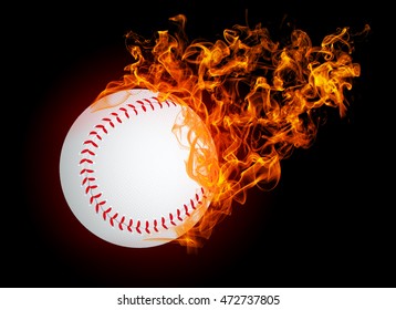 Baseball On Fire Flames Isolated On Stock Illustration 472737805 ...
