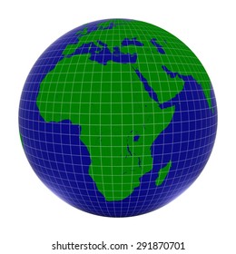 Basic Blue Green Planet Earth Grid Stock Illustration 291870704