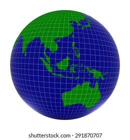 Basic Blue Green Planet Earth Grid Stock Illustration 291870704