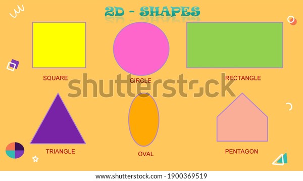 las formas 2D básicas y coloridas: ilustración de stock 1900369519 ...