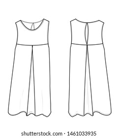 Basic Dress Technical Drawing Textile Clothing Stock Illustration ...