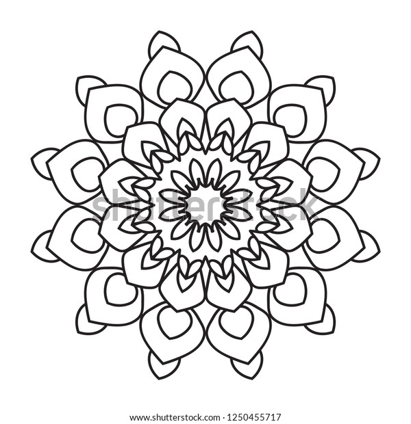 Basic Mandalas Easy Coloring Madala Pattern Stock Illustration ...