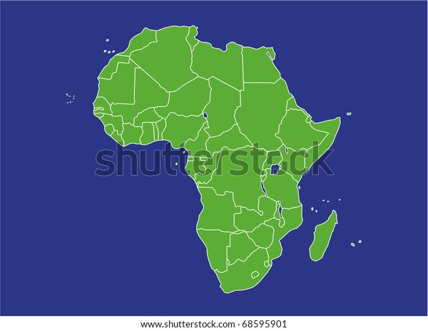 Basic Map Africa Water Blue Land Stock Illustration 68595901 | Shutterstock