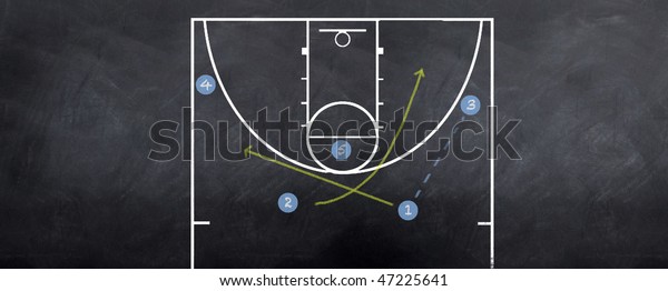 Basketball Attacking Strategy Being Played Out Stock Illustration ...