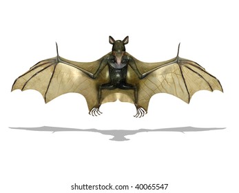 Screaming Flying Bat Extended Wings Hand: стоковая векторная графика ...