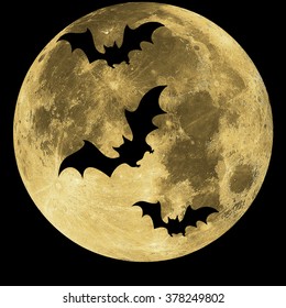 Bat On Moon Background Stock Illustration 378249802 | Shutterstock