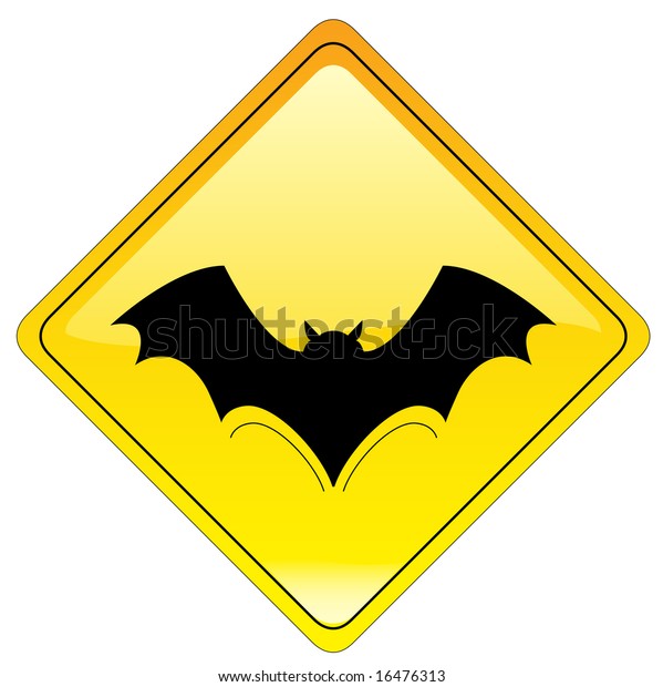 Bat Warning Sign Available Vector Stock Illustration 16476313 ...