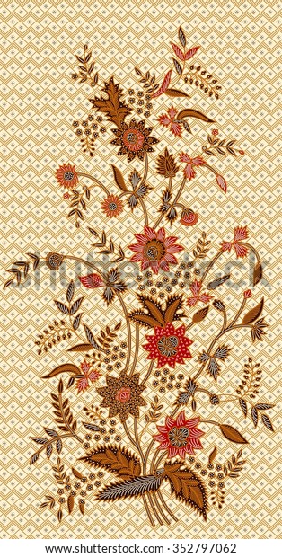 Batik Design Flower Stock Illustration 352797062 | Shutterstock