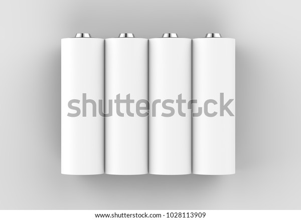 Batteries On Light Grey Background 3d Stock Illustration 1028113909 ...