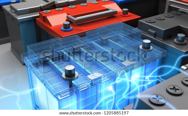 Battery Car 3d Rendering Stock Illustration 1205885197 | Shutterstock