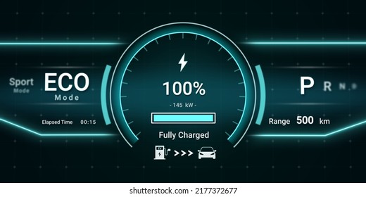 Battery Charging Status Interface On Electric Stock Illustration ...