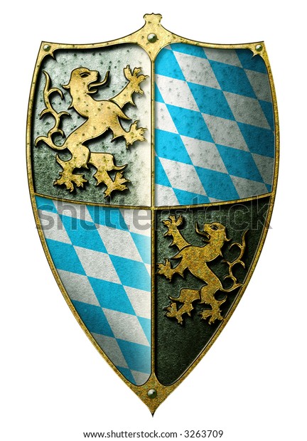 Bavarian Shield Two Lions Stock Illustration 3263709