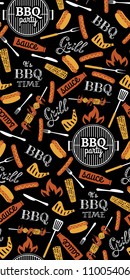 Bbq Party Seamless Pattern Grill Barbecue Stock Vector (Royalty Free ...