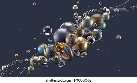 Beautiful Abstract Background Volume Elements Balls Stock Illustration ...