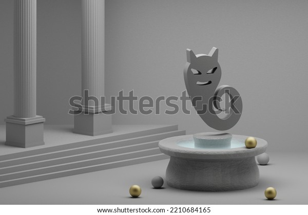Beautiful Abstract Illustrations Grey Devil Symbol Stock Illustration ...