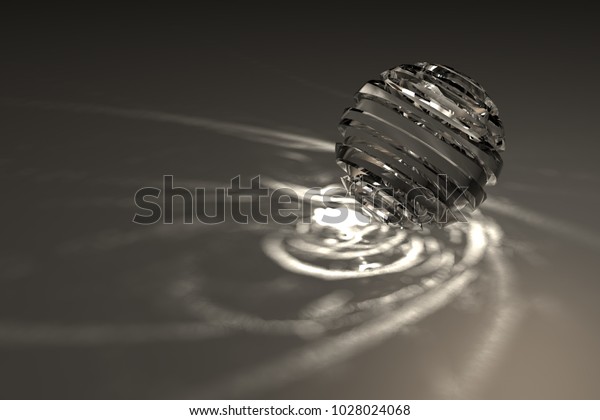 Beautiful Caustics Effect Crystal Sphere 3d Stock Illustration 1028024068
