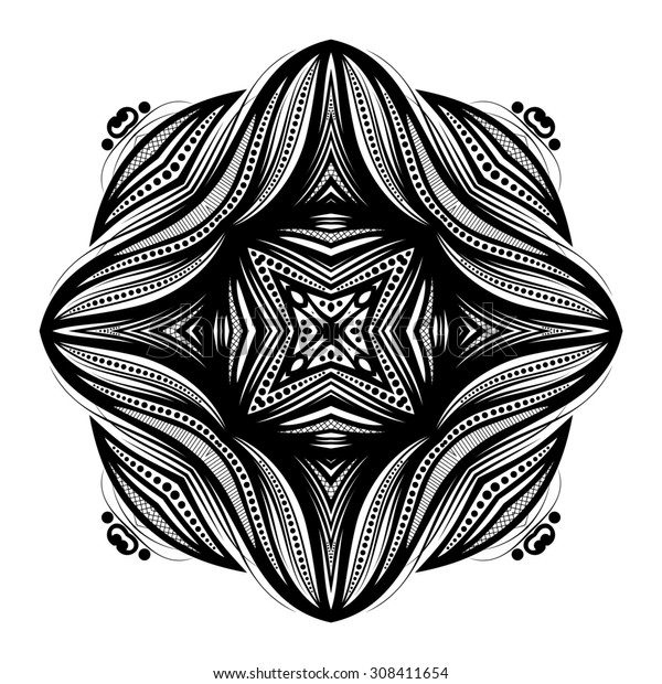 Beautiful Deco Black Square Patterned Design Stock Illustration ...