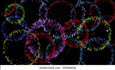 Beautiful Fireworks Computer Generated 3d Rendered Stock Illustration ...