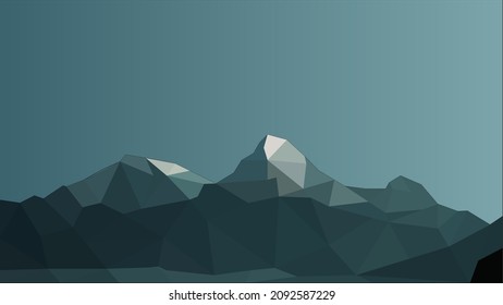 Beautiful Low Poly Mountain Background Design Stock Illustration ...