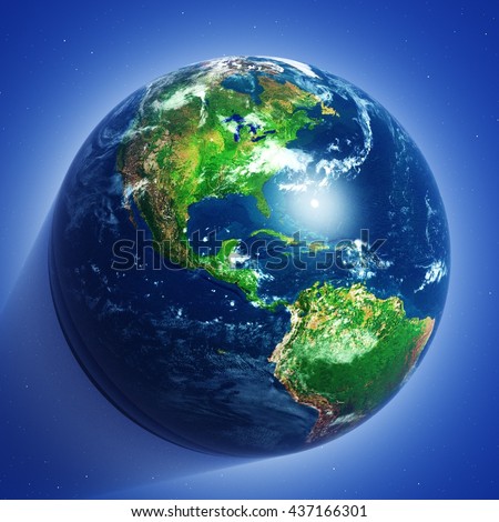 Beautiful Planet Earth Closeup 3 D Rendering Stock Illustration ...
