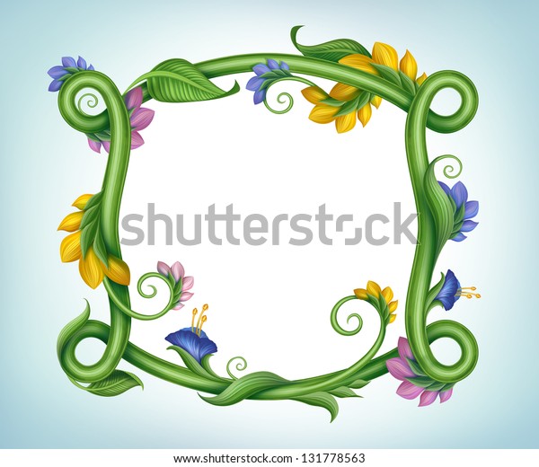 Beautiful Square Spring Flower Frame Banner Stock Illustration ...