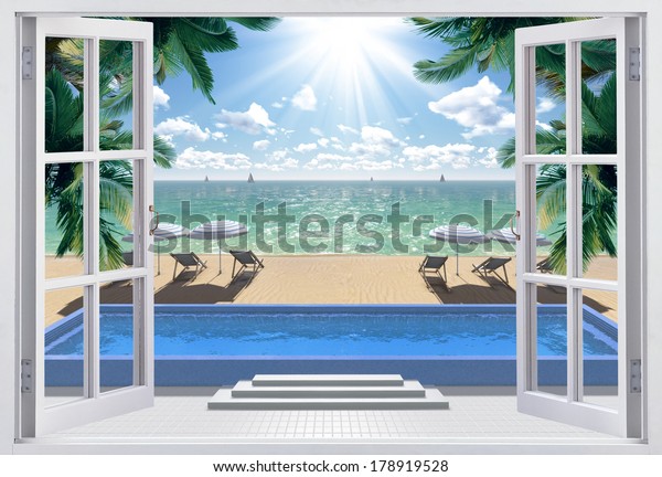Beautiful View Window Stock Illustration 178919528 | Shutterstock