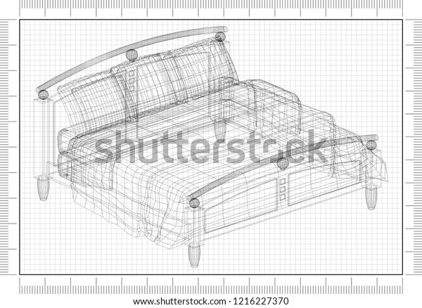 Bed Architect Blueprint Stock Illustration 1216227370 | Shutterstock