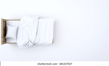 Bed Plan Artwork 3d Rendering Stock Illustration 681327037