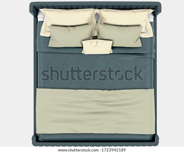 Bed Top View Isolated On Background Stock Illustration 1723942189