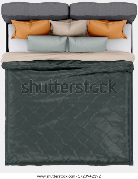 Bed Top View Isolated On Background Stock Illustration 1723942192 ...