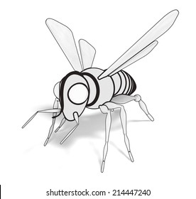 Bee 3d Drawing Stock Illustration 214447240 | Shutterstock
