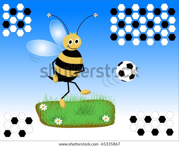 Bee Playing Soccer Stock Illustration 65335867