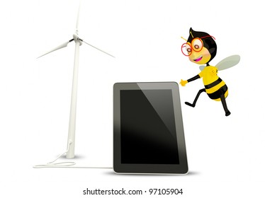 Bee Tablet Eco Concept Stock Illustration 97105904 | Shutterstock