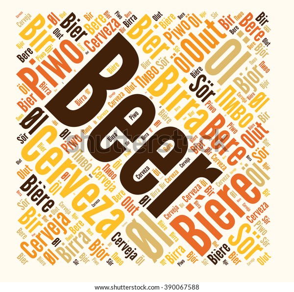 Beer Word Cloud Different Languages Stock Illustration 390067588