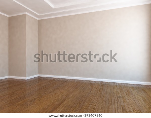 Beige Empty Room3d Interior3d Illustration: ภาพประกอบสต็อก 393407560 ...