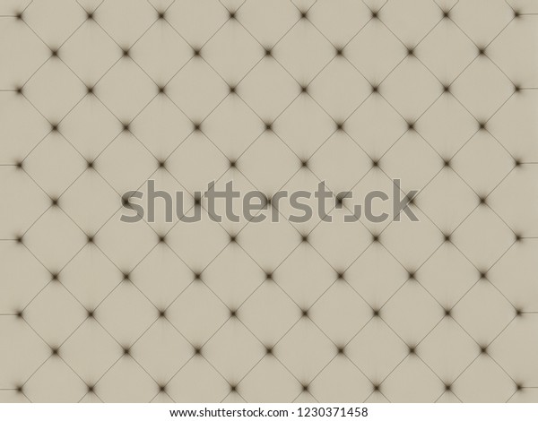Beige Leather Capitone 3d Rendering Stock Illustration 1230371458