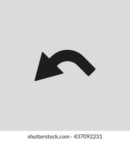 Bent Arrow Icon Left Down Arrow Stock Illustration 437092231 | Shutterstock