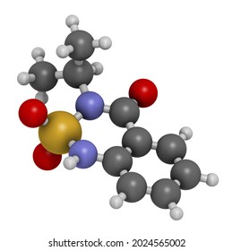 Bentazon Herbicide Molecule 3d Rendering Atoms Stock Illustration ...