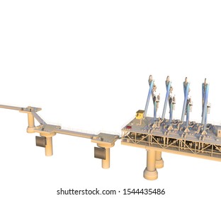 Berth Loading Arms Isolate On White Stock Illustration 1544435486 ...