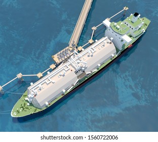 Berth Tanker Ship Loading Arms 3drendering Stock Illustration ...