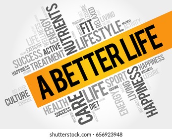Better Life Word Cloud Background Health Stock Illustration 656923948 ...