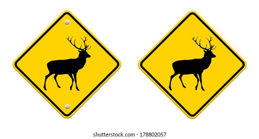 Beware Deer Crossing Traffic Sign Stock Illustration 178802057 ... Beware Deer Crossing Traffic Sign Stock Illustration 178802057 ...
