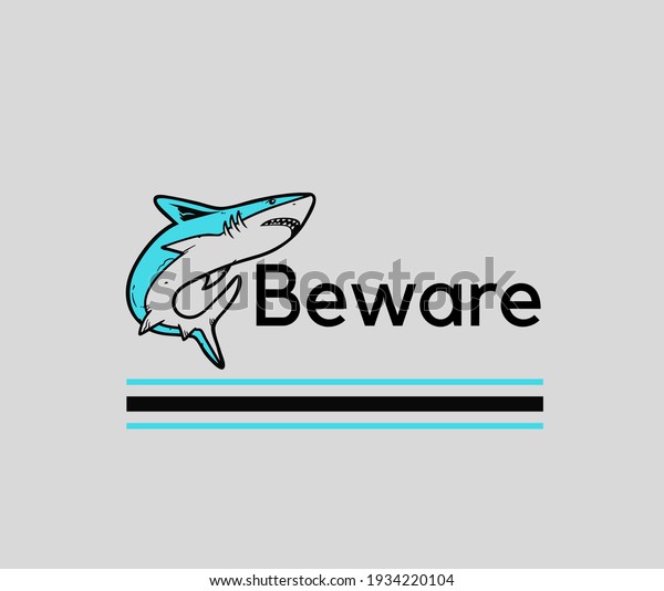 Beware Shark Logo Background Stock Illustration 1934220104 | Shutterstock